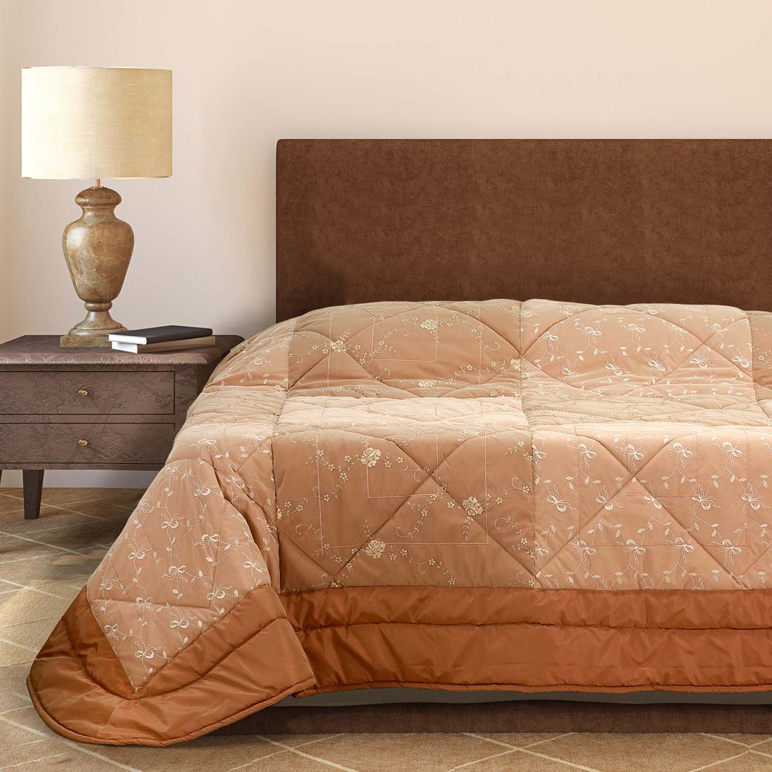 Trapunta arancio patchwork dalla manifattura artigianale - EL089 ...