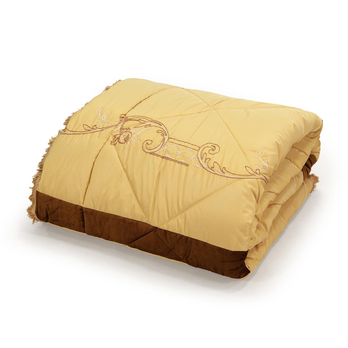 Trapunta oro con ricamo ed inserti in velluto - EL080 | MARTICASTORE ...